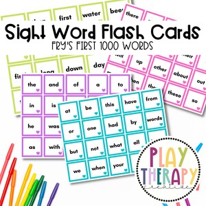 Sight Word Flash Cards for Fry’s First 1000 Sight Words / Learning to ...