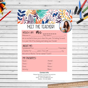 Editable Meet the Teacher Letter Template for Back-to-school ...