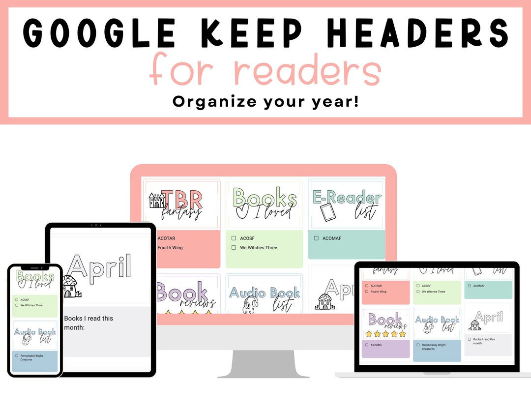 650+ Google Keep Colors | Google Keep Headers for Readers | Organize ...