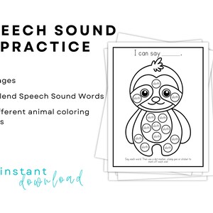 Dot Marker Speech Sound Practice Coloring Pages | /s/ Blend Sound Words ...