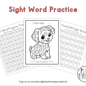 Dot Marker Reading Practice Coloring Pages | Fourth 100 Sight Words ...