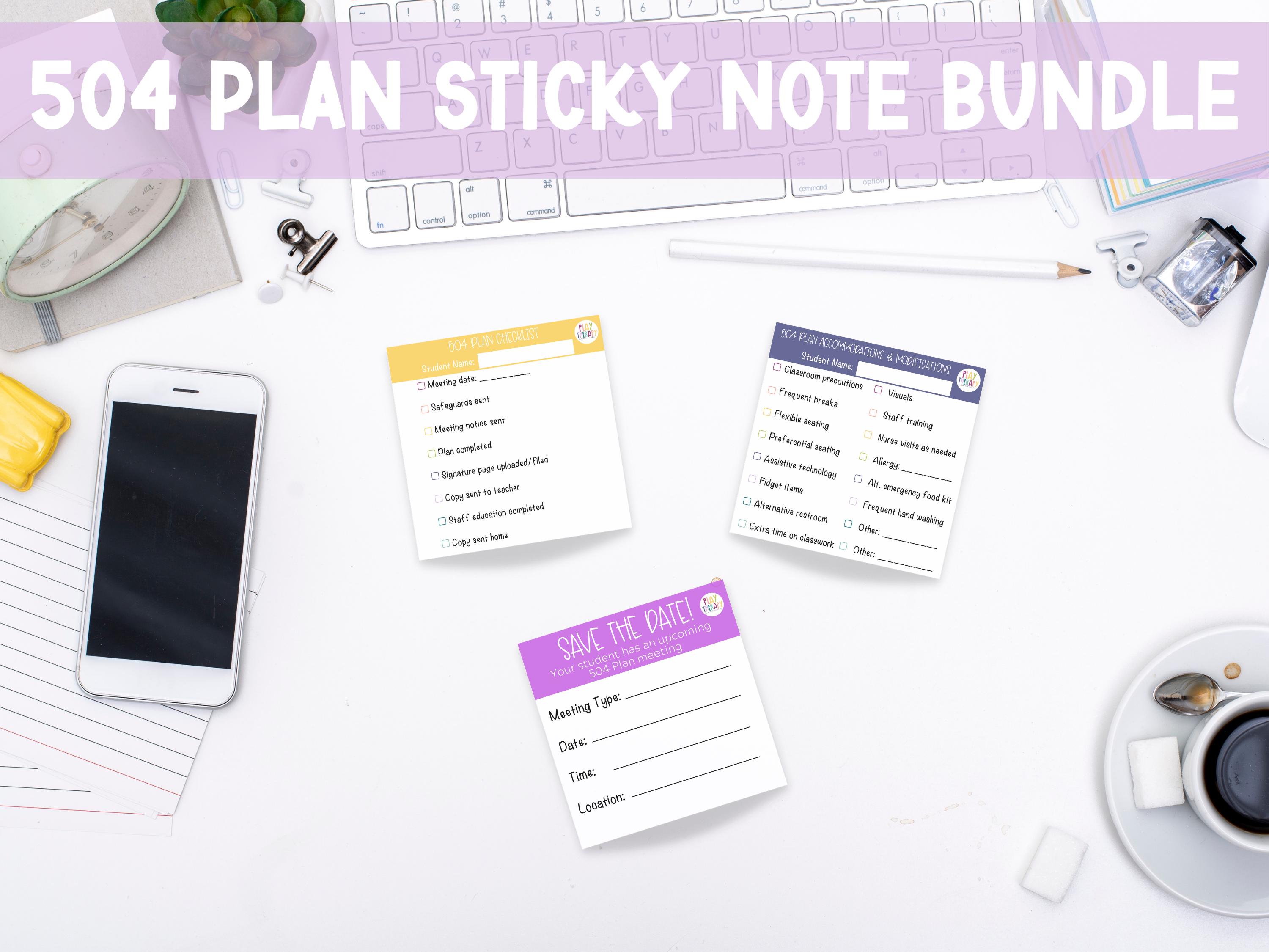 IEP Checklist Sticky Notes | IEP Meeting Organization | Speech Therapy ...