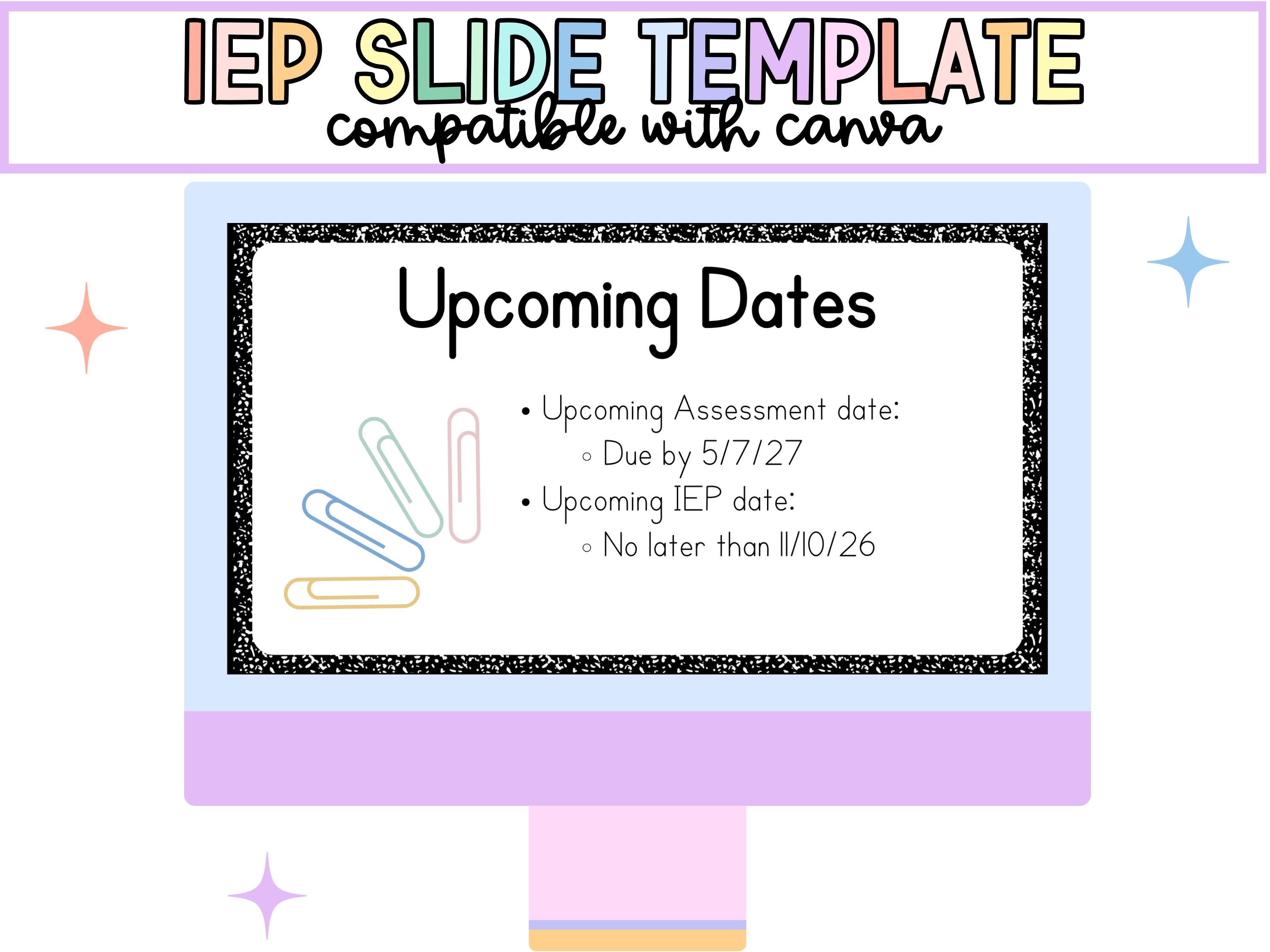 IEP Slide Deck Template for Canva | Editable SLP and Sped Teacher ...