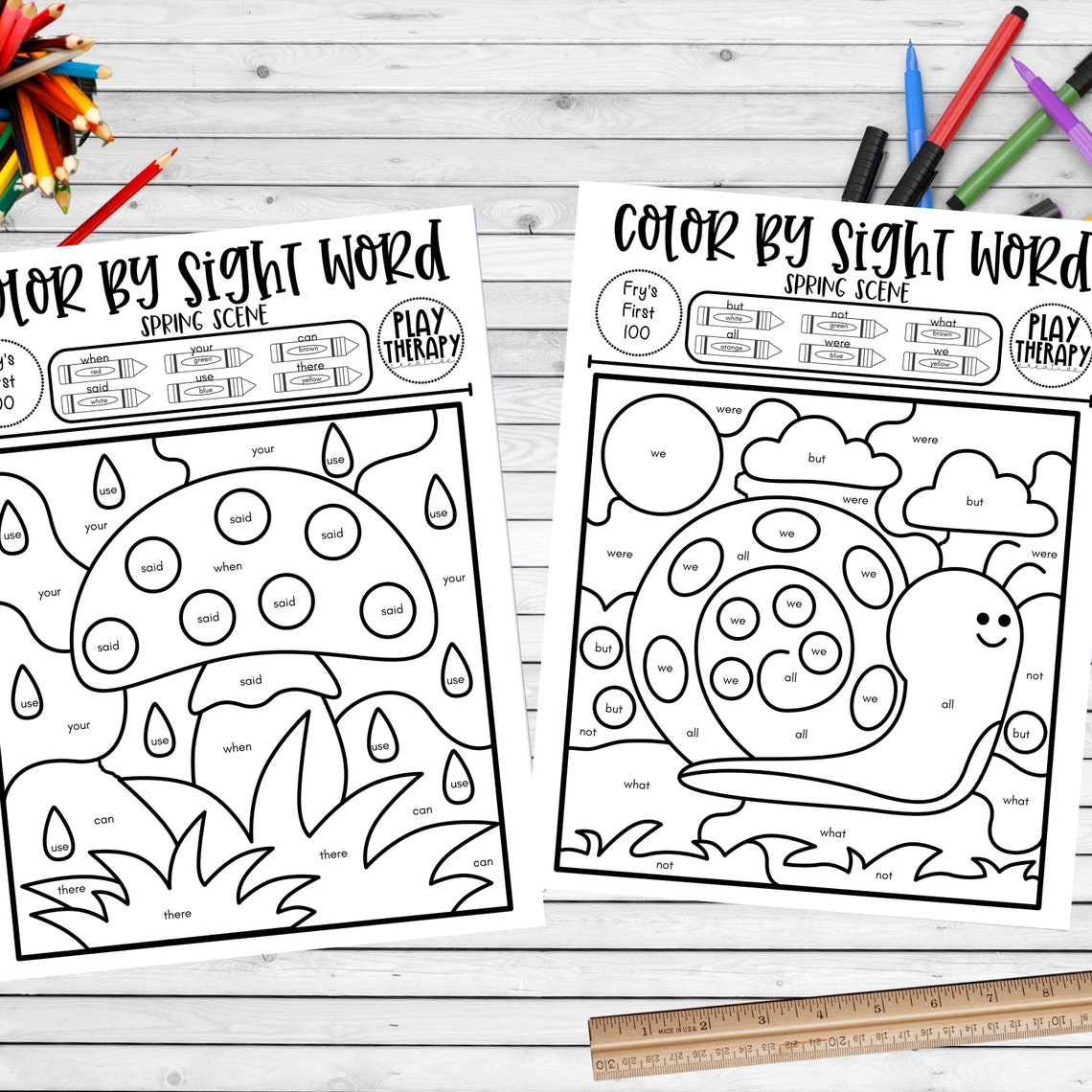 Fry's First 100 Color-by-sight-word Coloring Page Practice | Etsy
