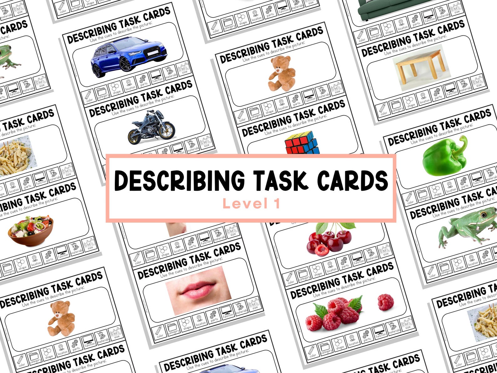 Describing Task Cards for Speech Therapy – Level 1 | Semantic Skills ...
