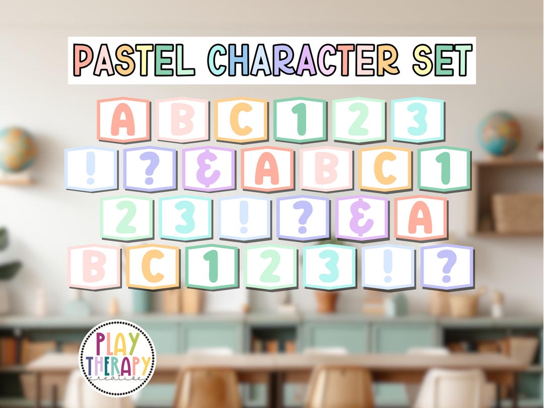 Pastel Bulletin Board Letter Wall Decor | Pastel Bulletin Board Letters ...