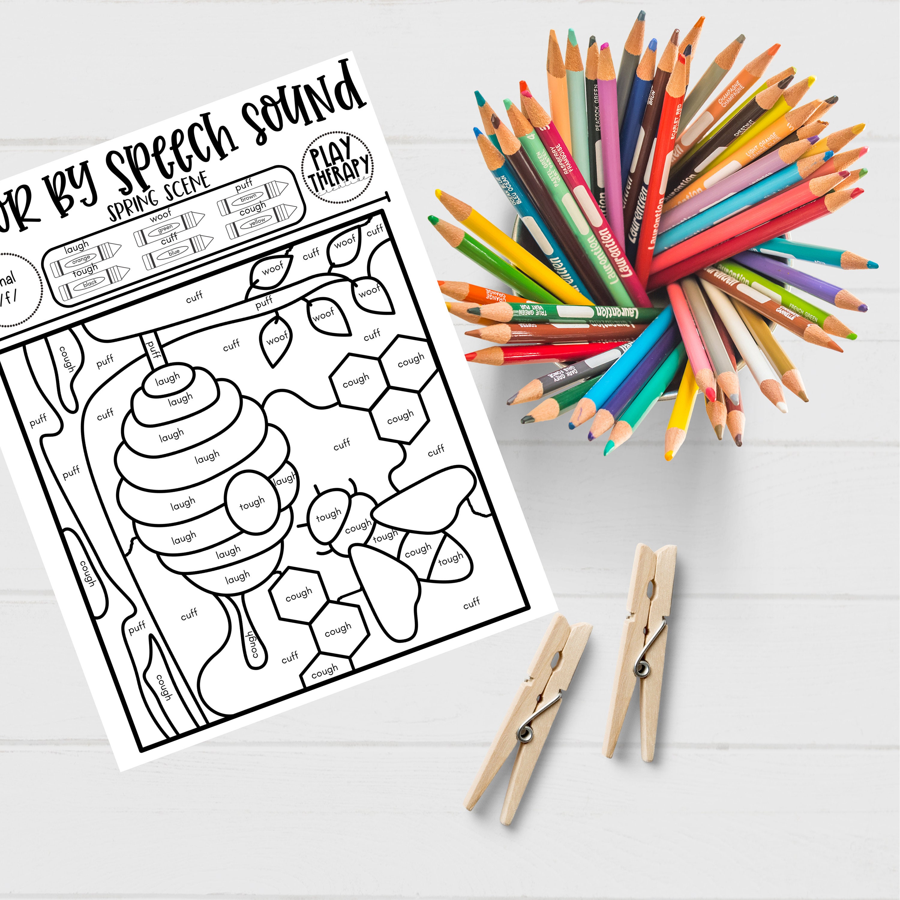 Set of 10 /f/ Sound Spring Themed Coloring Pages for Speech - Etsy