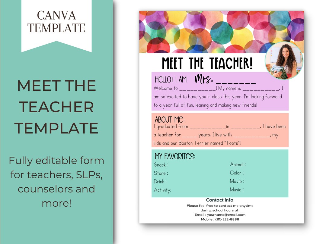 Editable Meet the Teacher Letter Template for Back-to-school ...