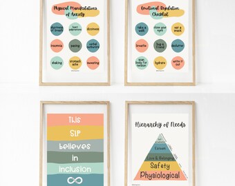 Speech Therapy Wall Art Bundle of 4 Prints / SLP Poster / | Etsy