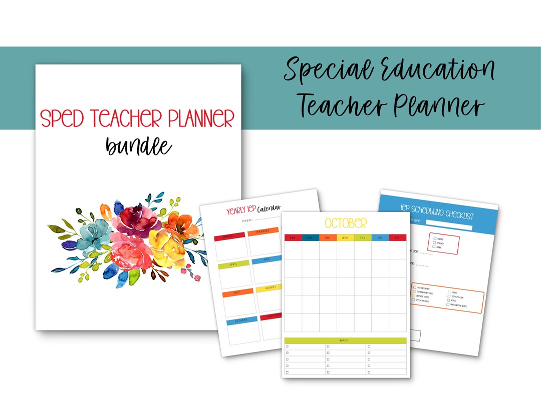 Printable Special Education Teacher Planner Digital Download Calendar ...