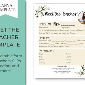Editable Meet the Teacher Letter Template for Back-to-school ...