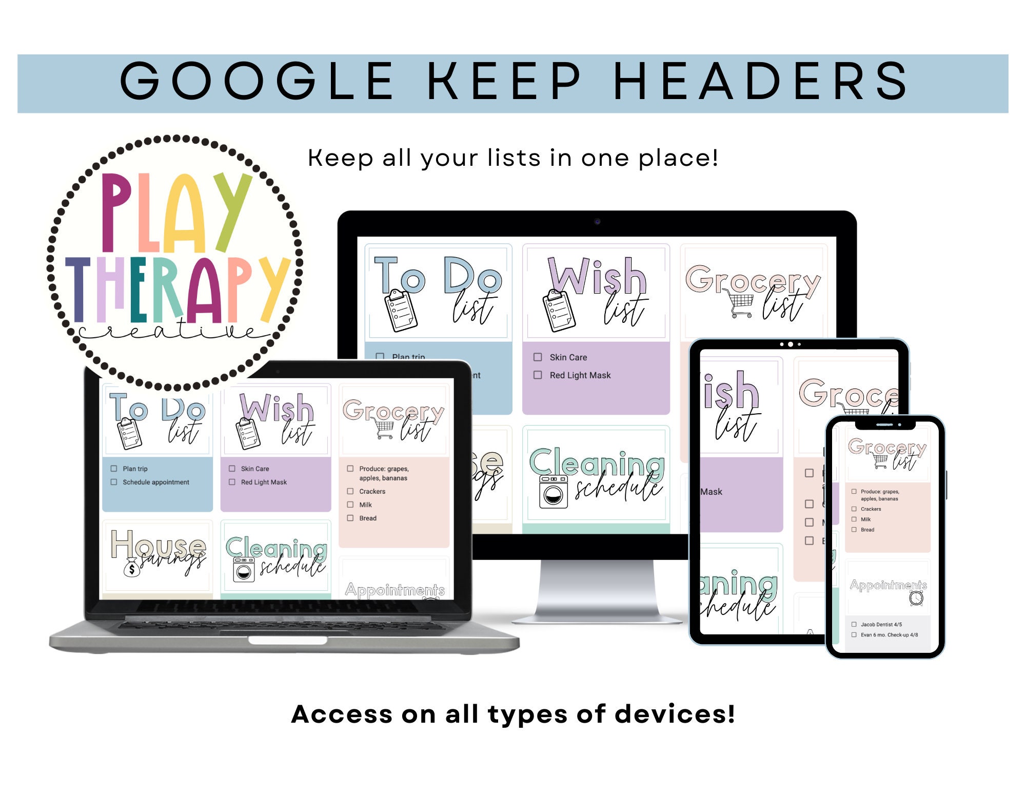 650+ Google Keep Colors | Google Keep Headers for Parents | Organize ...