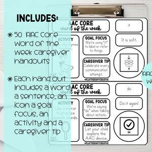 AAC Core Word of the Week Handouts | 50+ Printable Communication ...