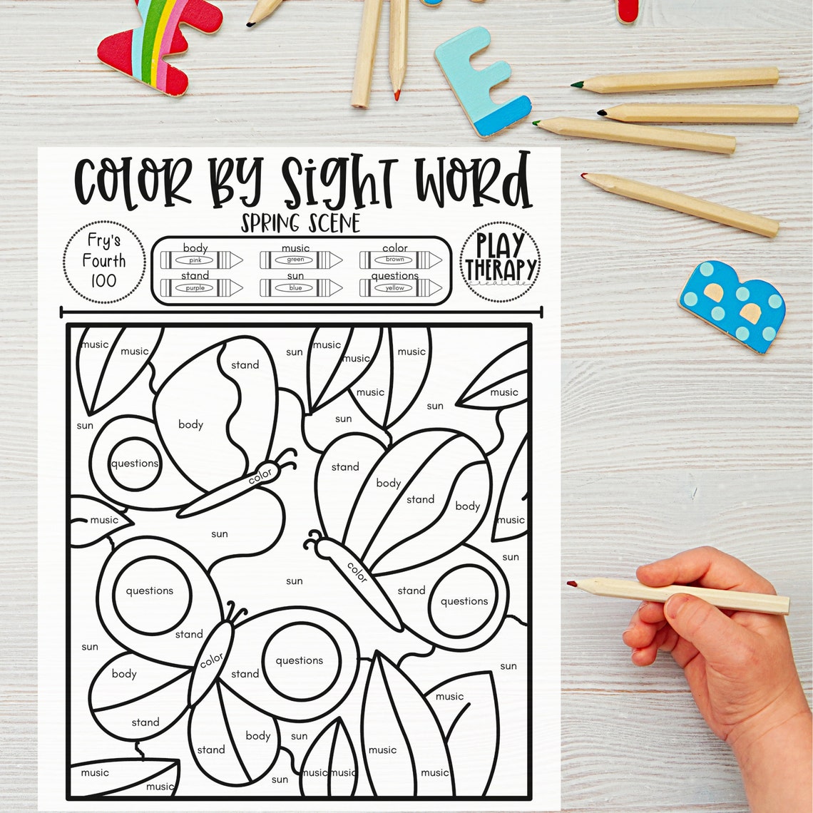 Fry's Fourth 100 Color-by-sight-word Coloring Page | Etsy