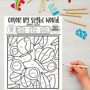 Fry's Fourth 100 Color-by-sight-word Coloring Page Practice Sheets ...