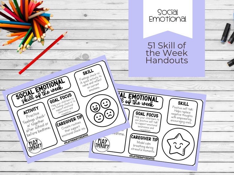 SEL Skill of the Week Handouts | 50 Social Emotional Learning ...
