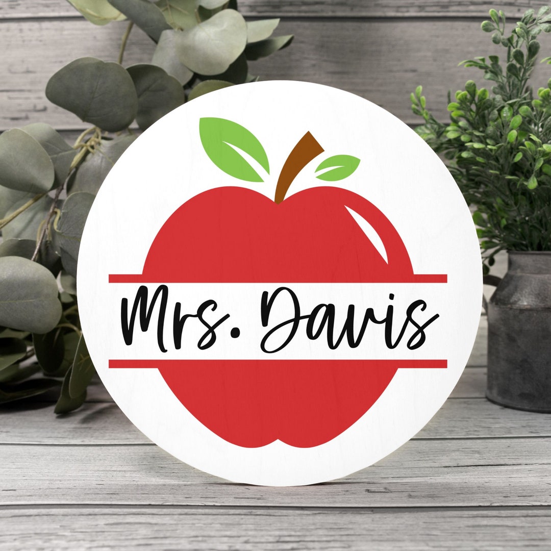 Custom Round Wood Teacher Door Signs for Classrooms / Offices ...