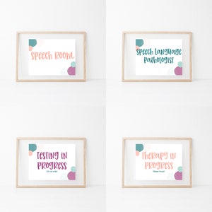 Set of 6 SLP Door Signs/ Testing Door Sign / IEP Meeting Door Sign ...