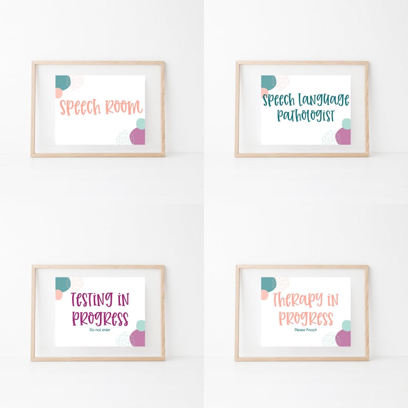 Set of 6 SLP Door Signs/ Testing Door Sign / IEP Meeting Door Sign ...