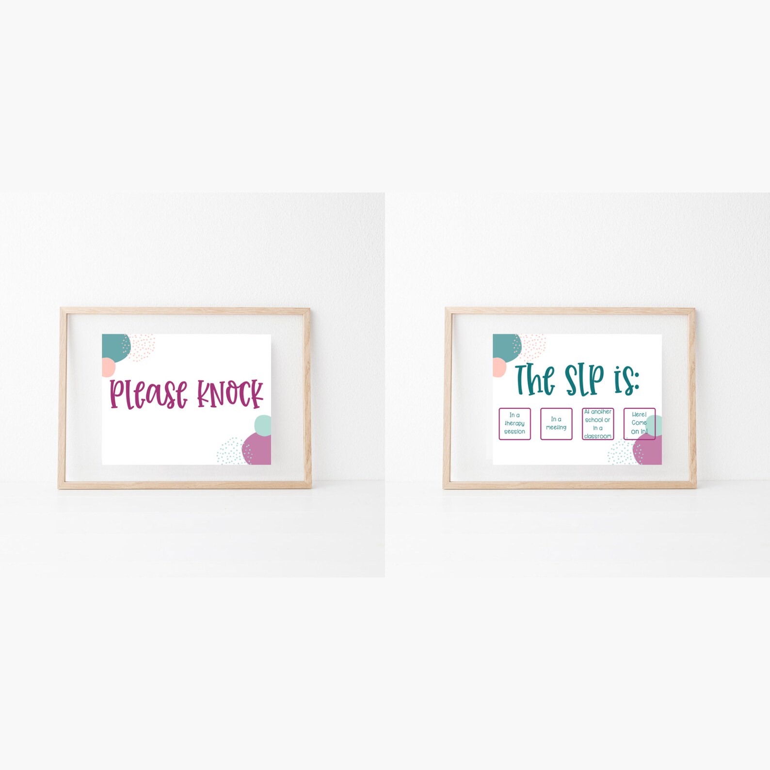 Set of 6 SLP Door Signs/ Testing Door Sign / IEP Meeting Door Sign ...