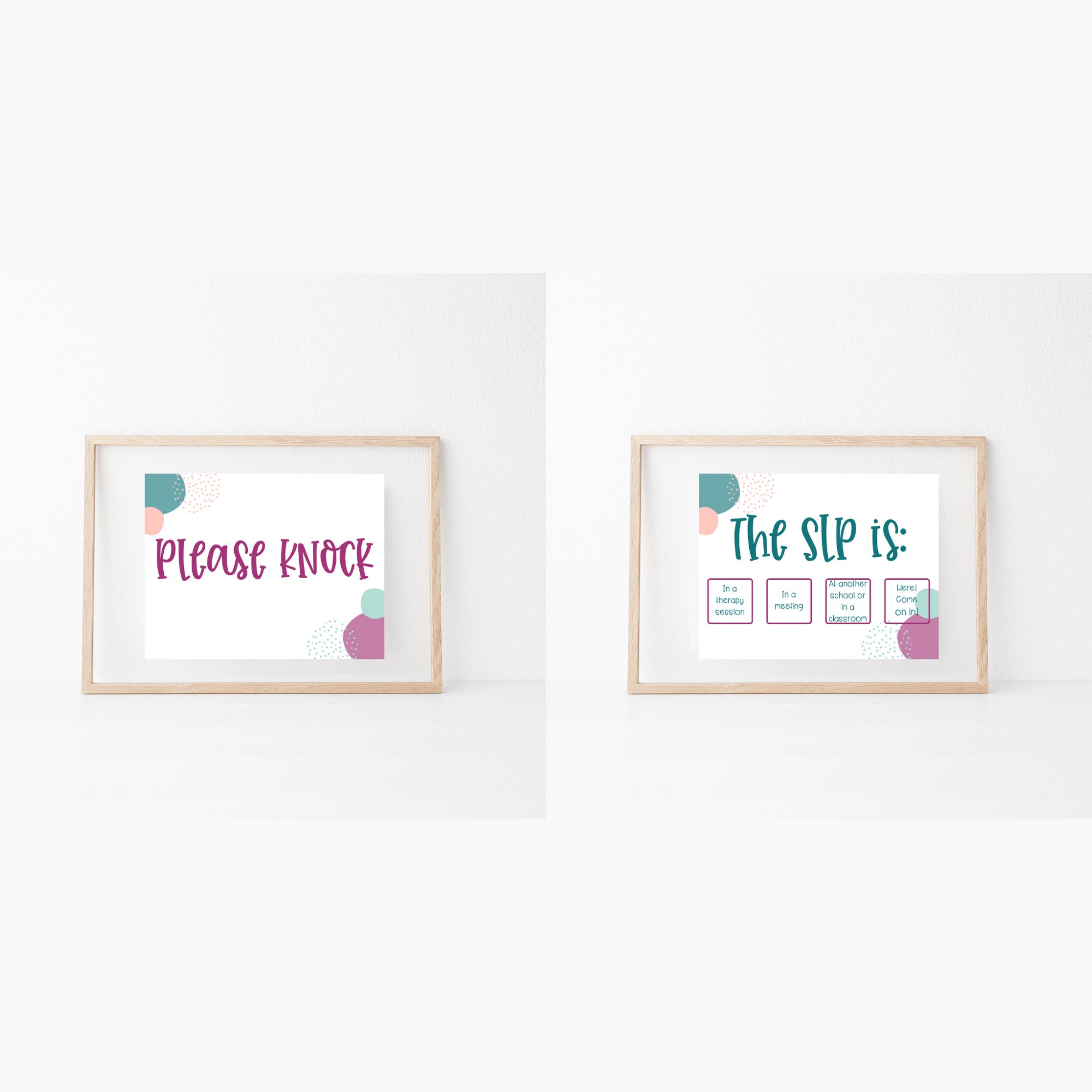 Set of 6 SLP Door Signs/ Testing Door Sign / IEP Meeting Door - Etsy
