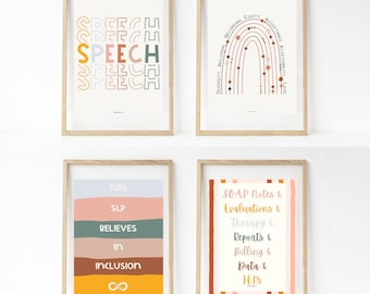 Speech Therapy Wall Art Bundle of 4 Prints / SLP Poster / - Etsy