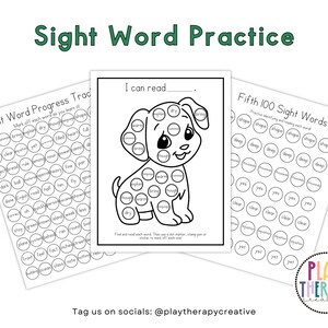 Dot Marker Reading Practice Coloring Pages | Fifth 100 Sight Words ...