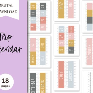 Classroom Flip Calendar Set Boho Classroom Decor Bulletin Board Prints ...