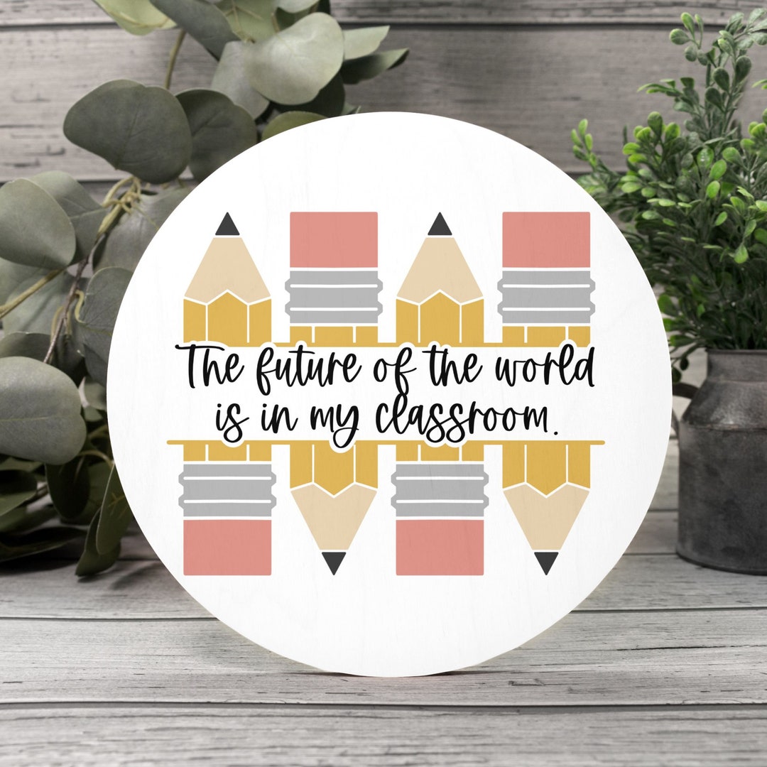 Custom Round Wood Teacher Door Signs for Classrooms / Offices ...