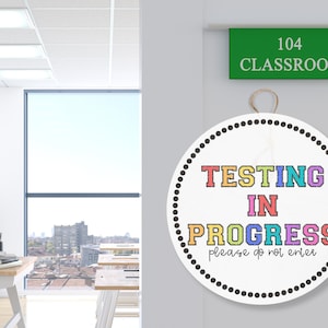 Testing Door Sign | Classroom Decor | School Psych Sign | Teacher Door ...