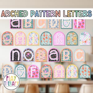 Arched School Days Pattern Letter Wall Decor Printable | Bulletin Board ...