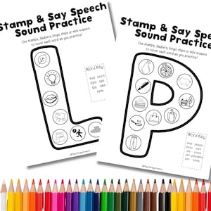 Stamp & Say Speech Sound Practice for Articulation Speech Therapy / SLP ...