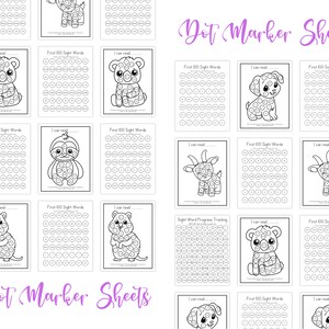 Dot Marker Reading Practice Coloring Pages | First 100 Sight Words ...