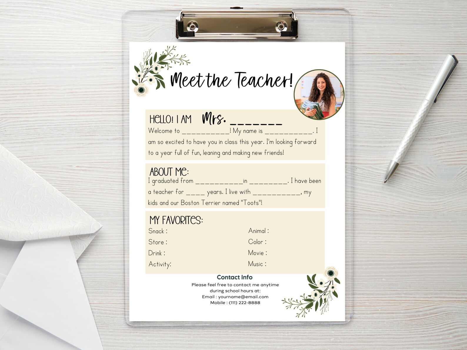 Editable Meet the Teacher Letter Template for Back-to-school ...