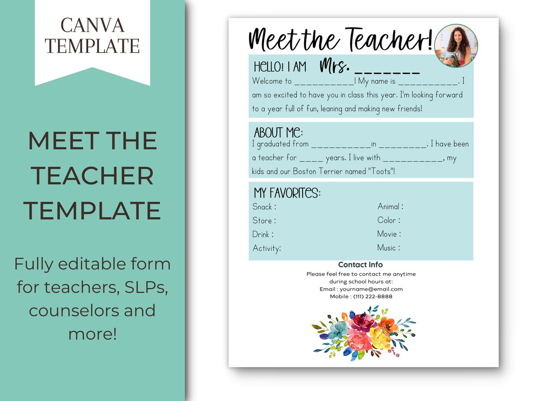 Editable Meet the Teacher Letter Template for Back-to-school ...