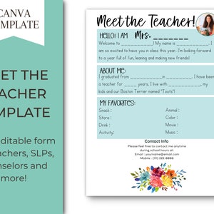 Editable Meet the Teacher Letter Template for Back-to-school ...