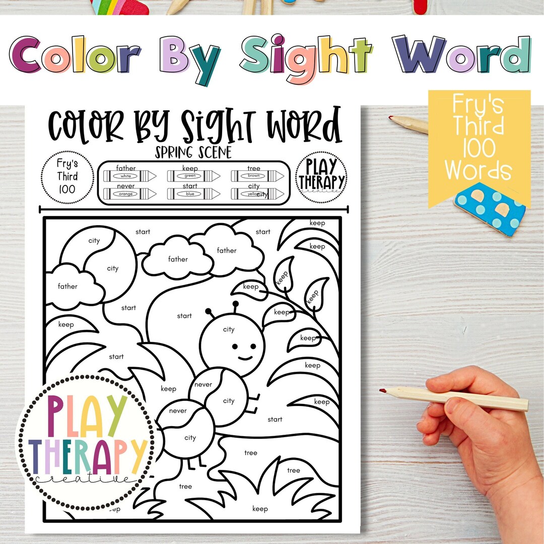 Fry's Third 100 Color-by-sight-word Coloring Page Practice Sheets ...