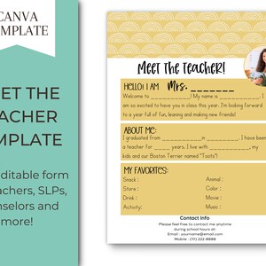 Editable Meet the Teacher Letter Template for Back-to-school ...