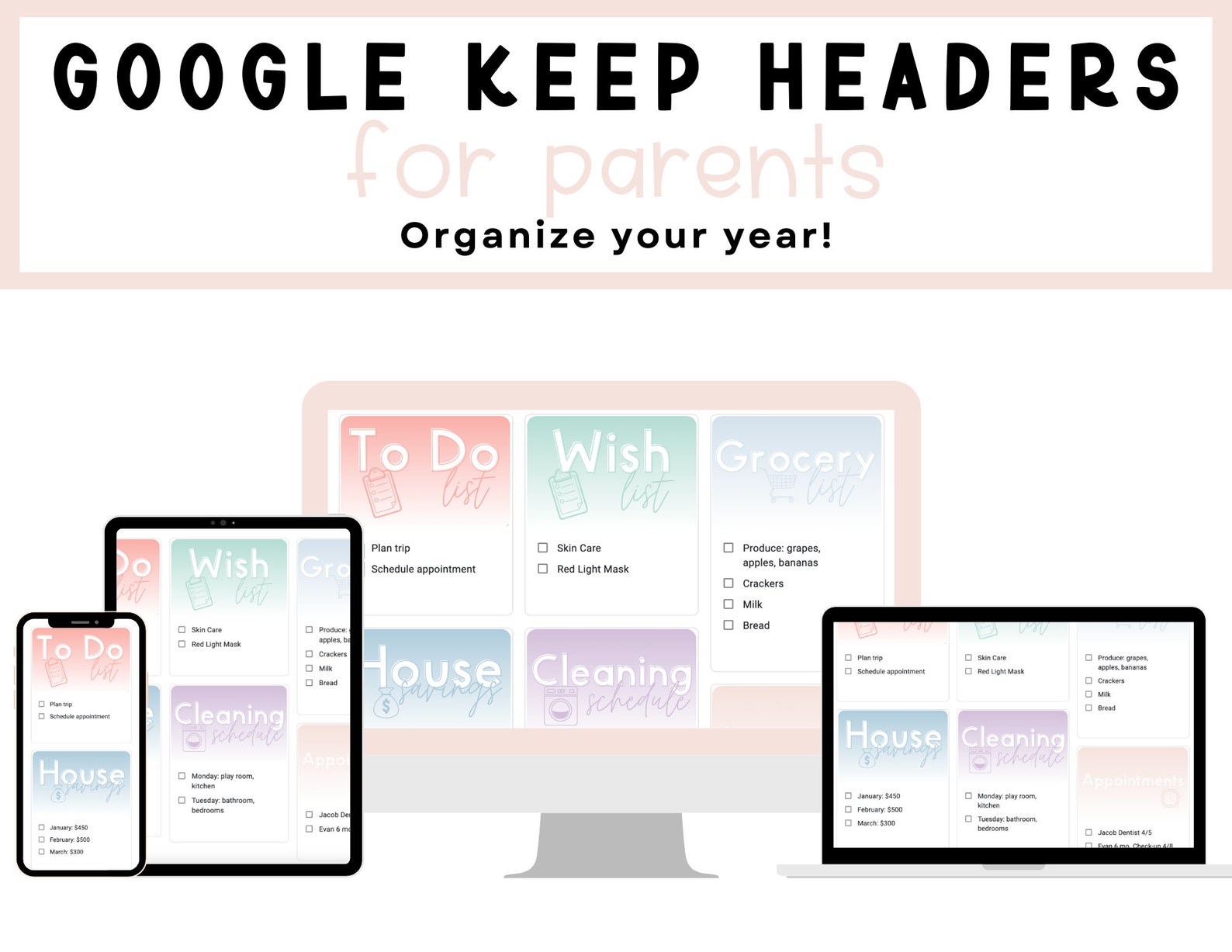 650+ Ombre Google Keep Colors | Google Keep Headers for Parents ...