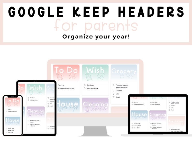 650+ Ombre Google Keep Colors | Google Keep Headers for Parents ...