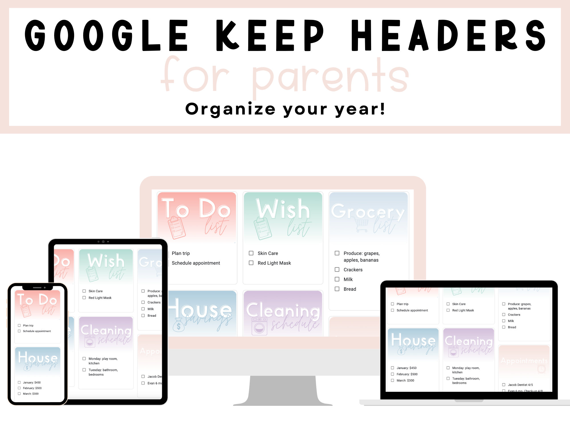650+ Ombre Google Keep Colors | Google Keep Headers for Parents ...