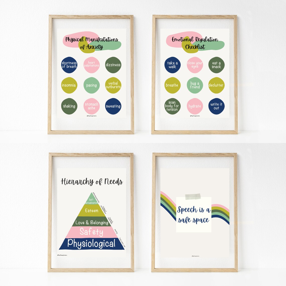 Speech Therapy Wall Art Bundle of 4 Prints / SLP Poster / | Etsy