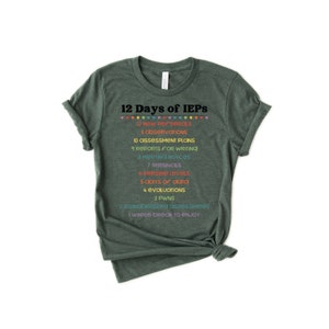 12 Days of Ieps Tee / Sped Christmas Shirt / Sped Teacher / SLP ...