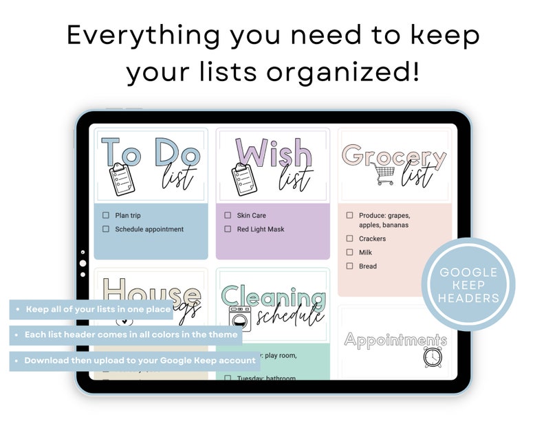 650+ Google Keep Colors | Google Keep Headers for Parents | Organize ...