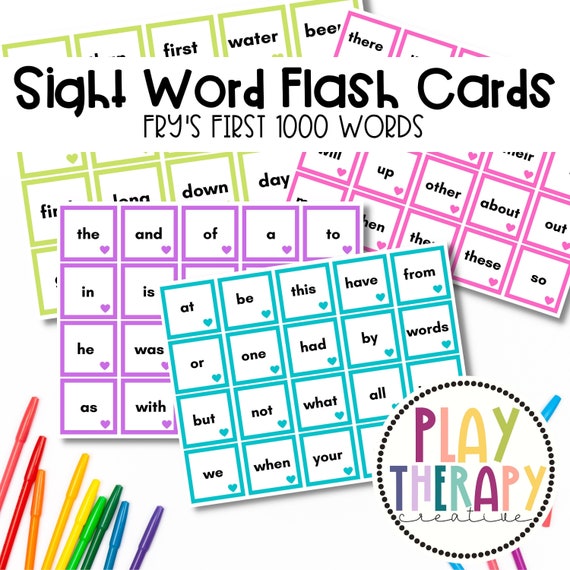 Sight Word Flash Cards for Frys First 1000 Sight Words / | Etsy