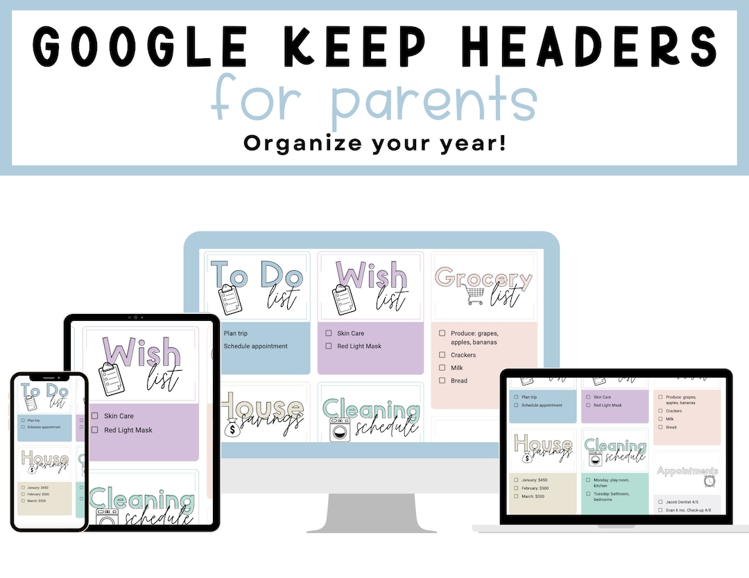 650+ Google Keep Colors | Google Keep Headers for Parents | Organize ...