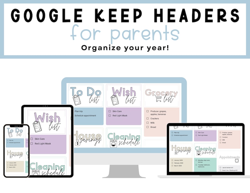 650+ Google Keep Colors | Google Keep Headers for Parents | Organize ...