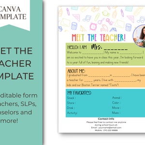 Editable Meet the Teacher Letter Template for Back-to-school ...