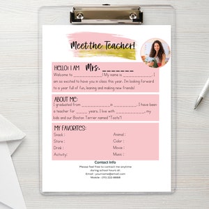 Editable Meet the Teacher Letter Template for Back-to-school ...