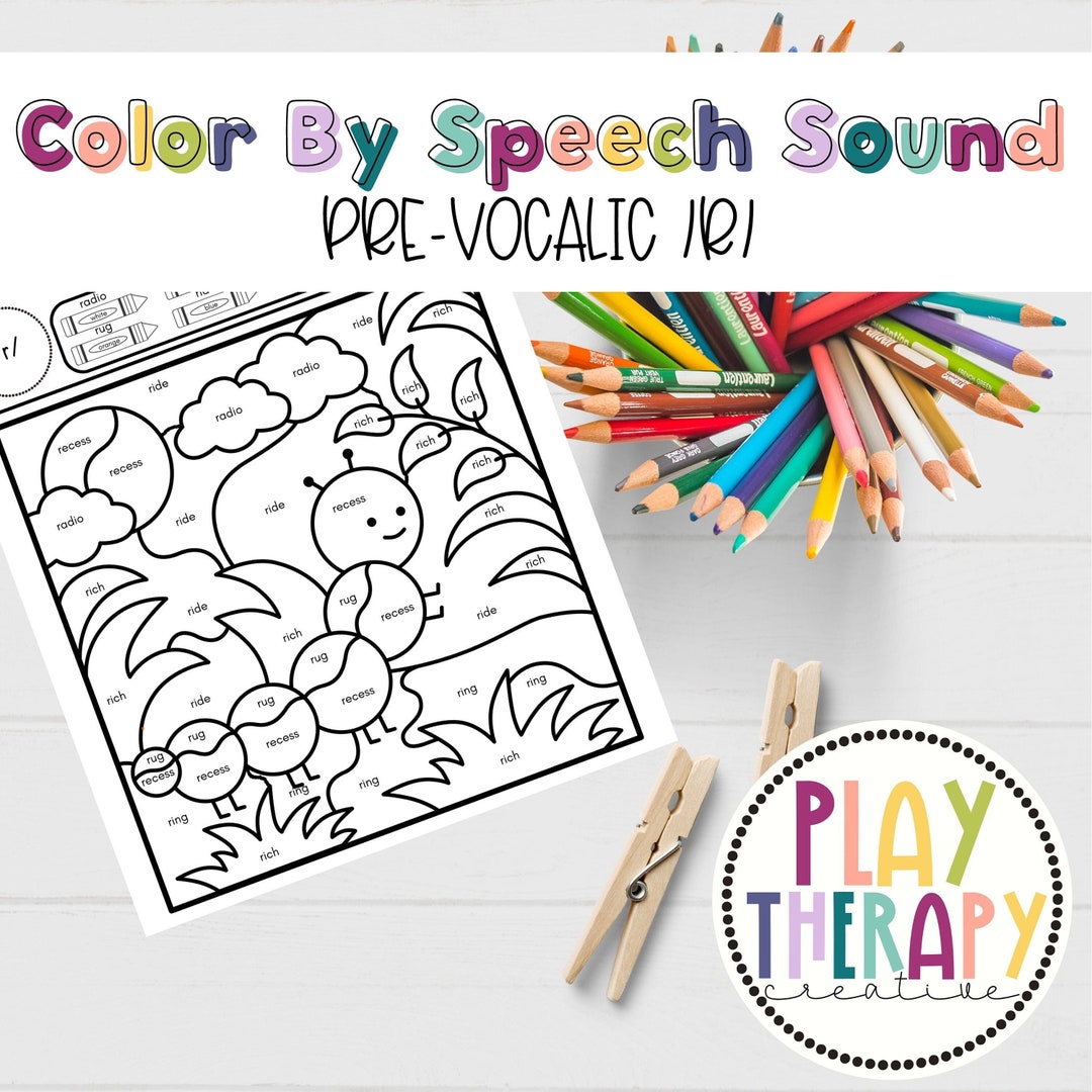 Set of 10 Pre-vocalic /r/ Sound Spring Themed Coloring Pages for Speech ...